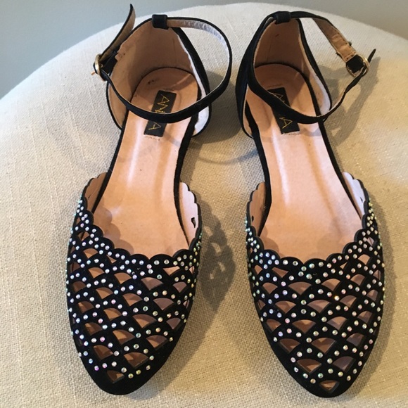 Shoes | Anna Multi Color Rhinestone Flats | Poshmark